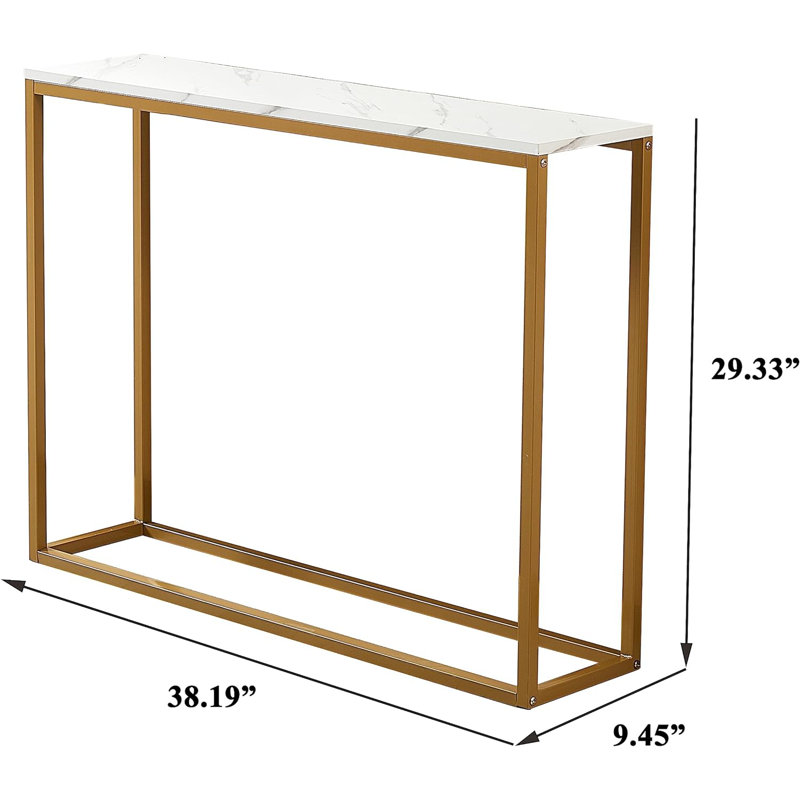 Mercer41 Modern Console Table For Entryway, MDF Faux Marble Sofa Table ...